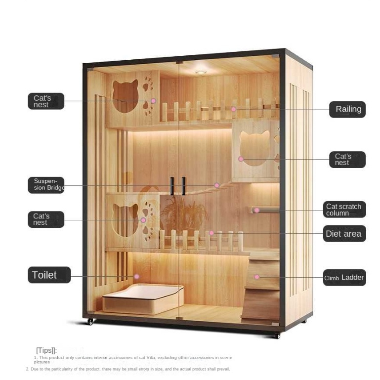 Cat Villa Cat Cage Cat Cabin Solid Wood Pet Cage Cat Villa Cat Cabin ...