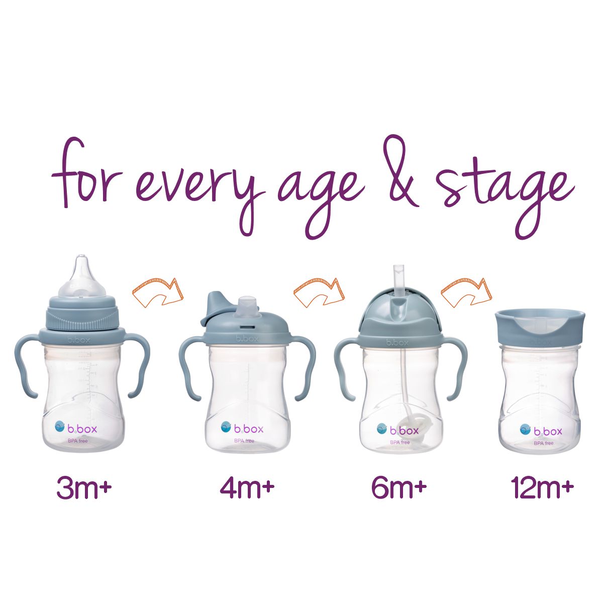 bbox Transition Gift Set ( b.box toddler Straw Sippy Cup , Spout lid ...