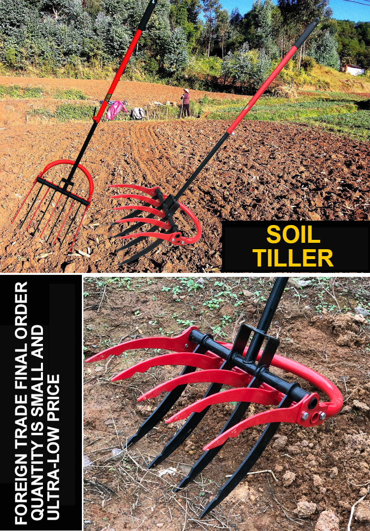 Heavy duty soil tiller Manual soil tilling shovel Soil plowing and ...
