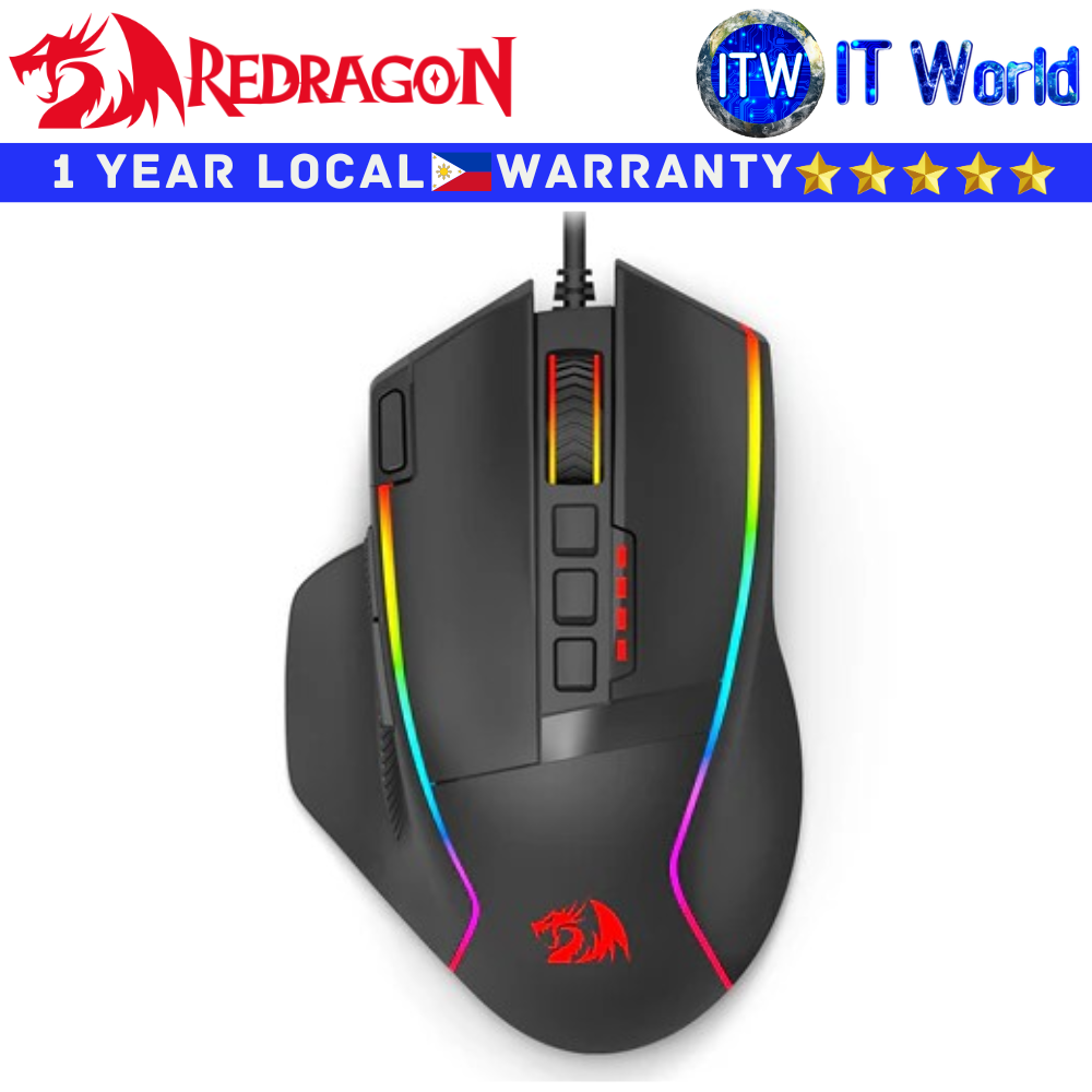 Redragon Wired Gaming Mouse Swain M915-RGB Black 9 Programmable Button ...
