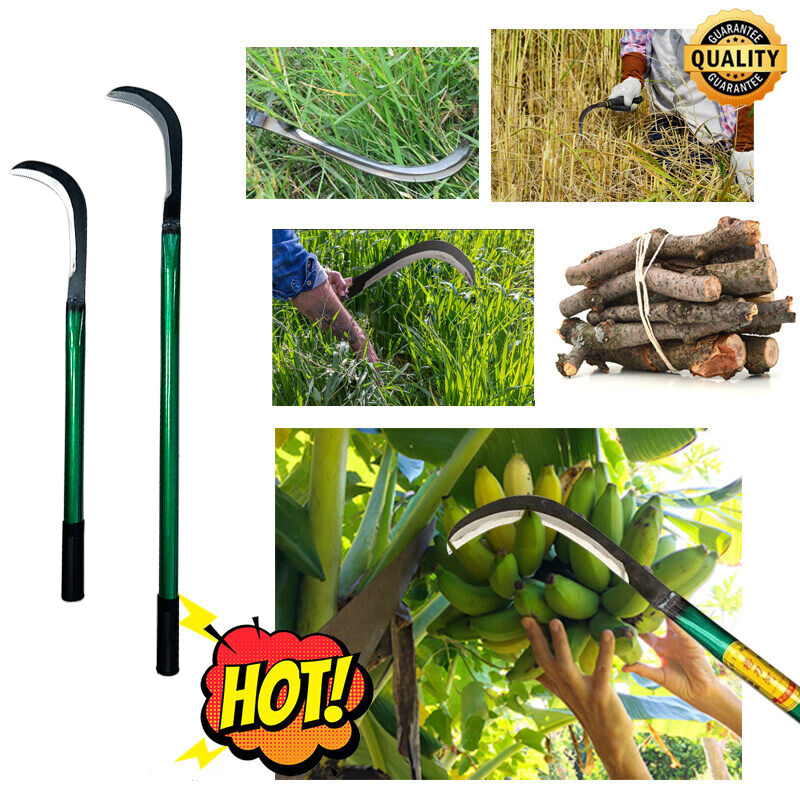 60/80cm Multipurpose Gardening Weeding Grass Sickle With Long Handle ...