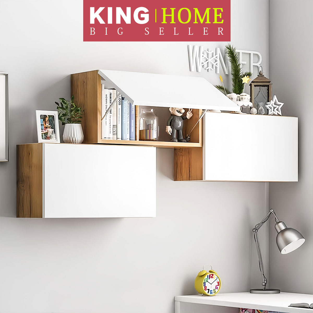 (COD)Floating wall mounted bookcase shelf Wall cabinet Ceiling cabinet ...