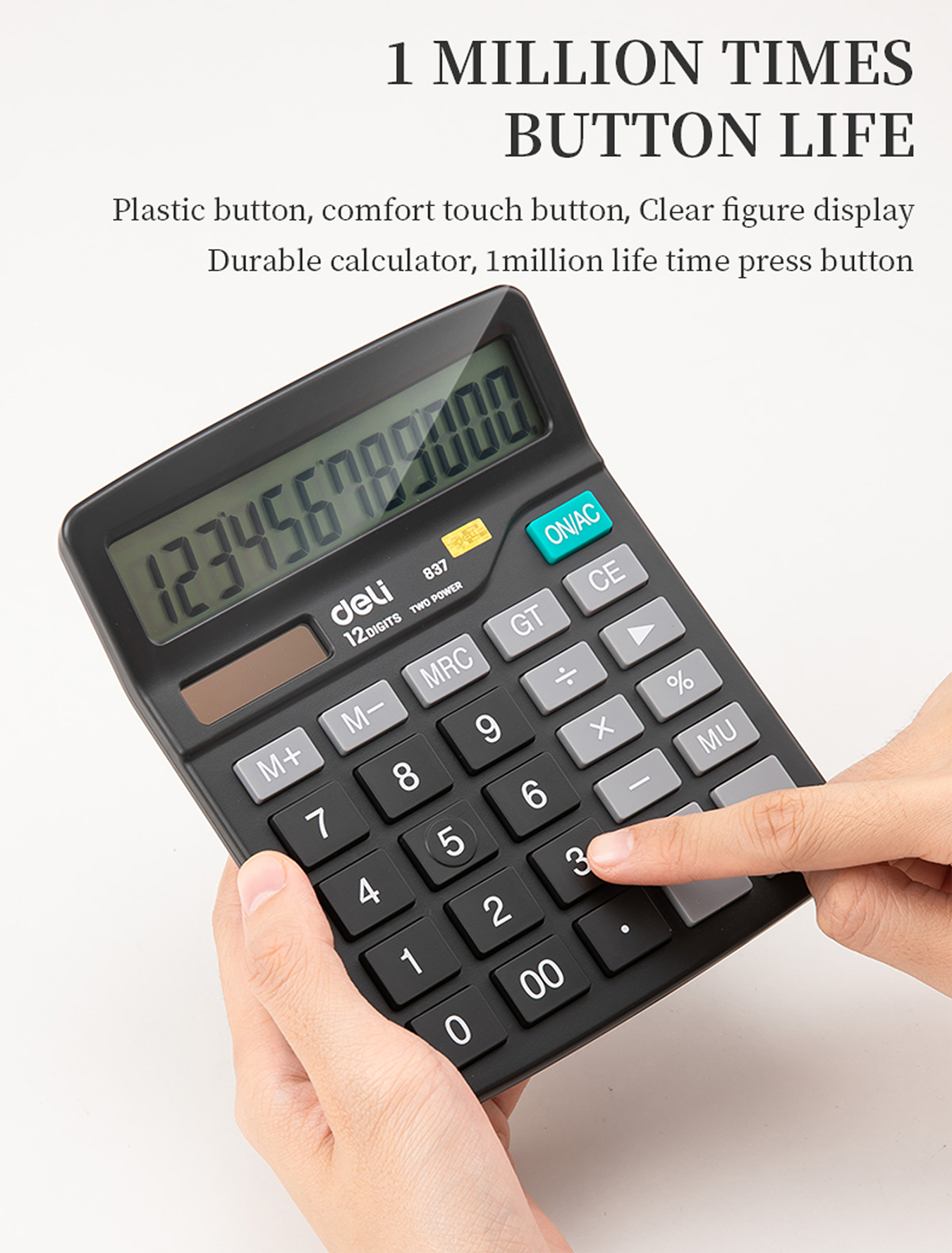 Deli E837 12 Digits Desktop Calculator with Big Display (1PC) [7528837 ...