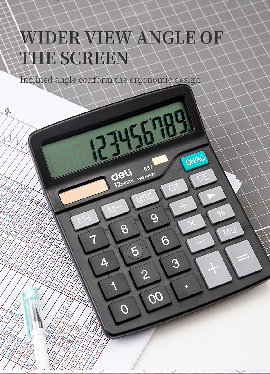 Deli E837 12 Digits Desktop Calculator with Big Display (1PC) [7528837 ...