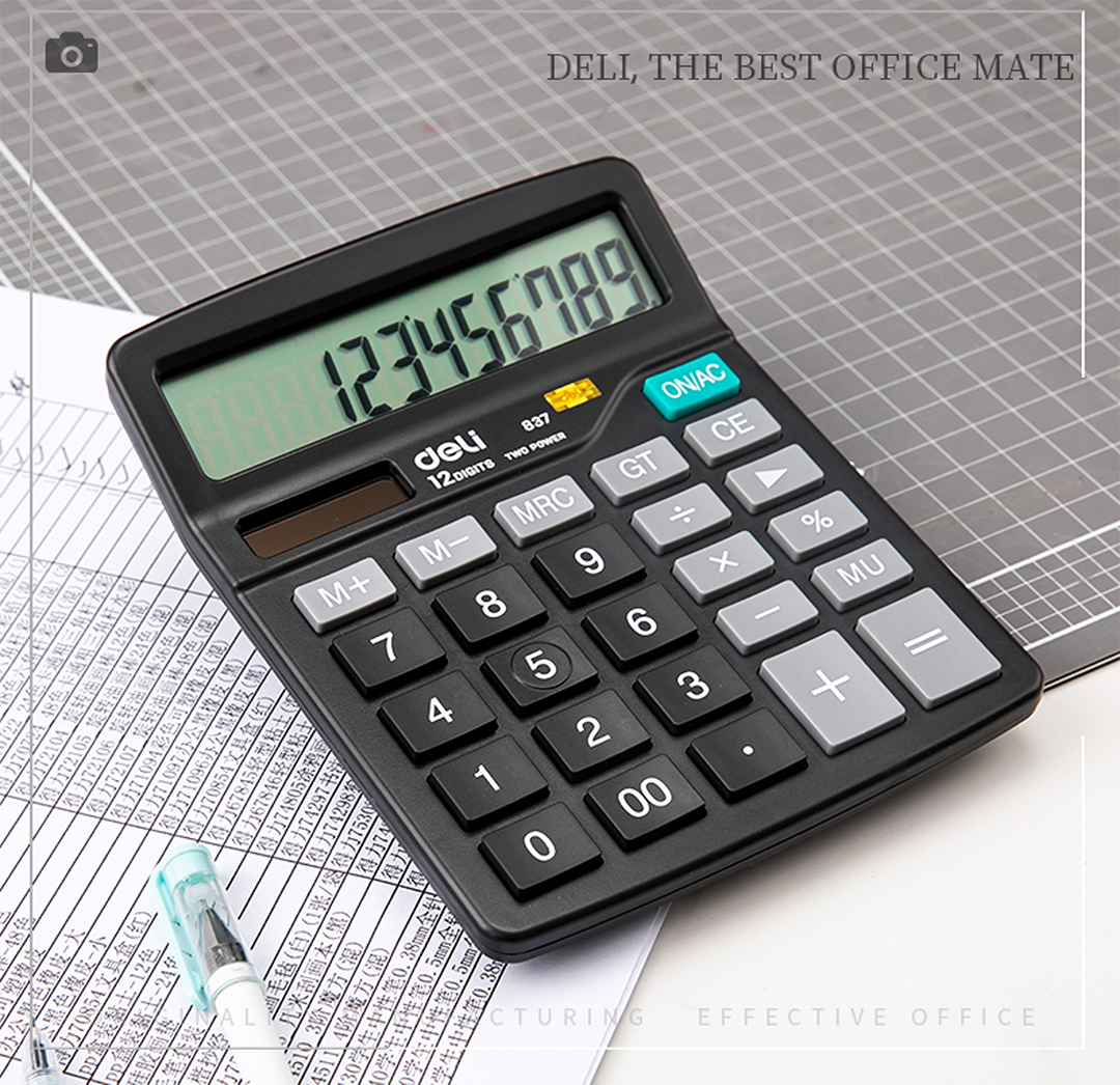 Deli E837 12 Digits Desktop Calculator with Big Display (1PC) [7528837 ...
