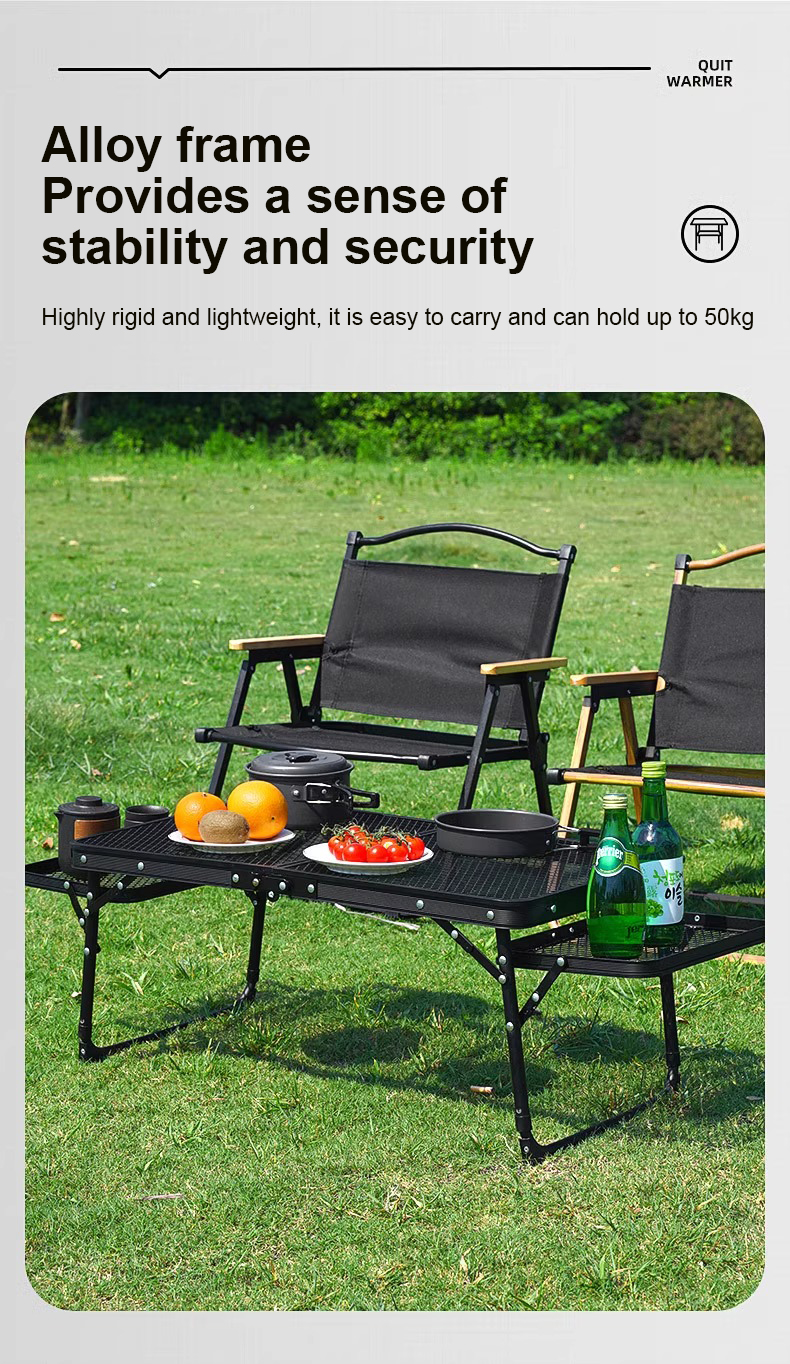 MC&HOME Outdoor Folding Table Mesh Table Foldable Aluminum Camping Home ...