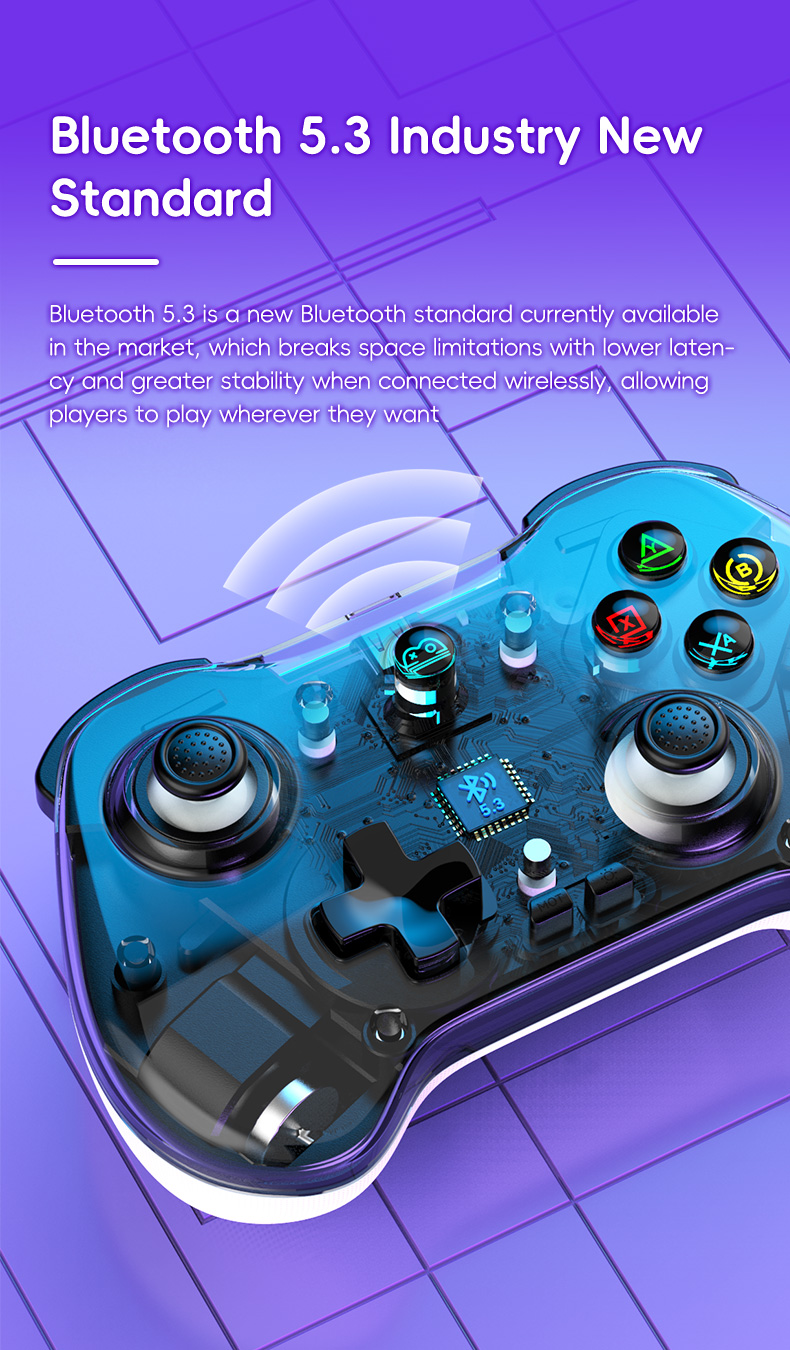 Z01X Transparent Wireless Game Controller with Hall rocker Turbo ...