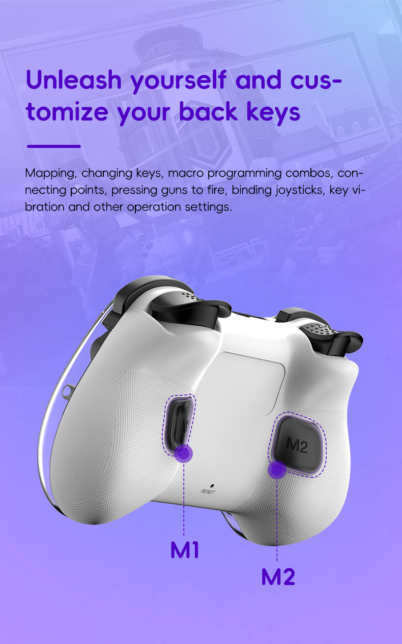 Z01X Transparent Wireless Game Controller with Hall rocker Turbo ...