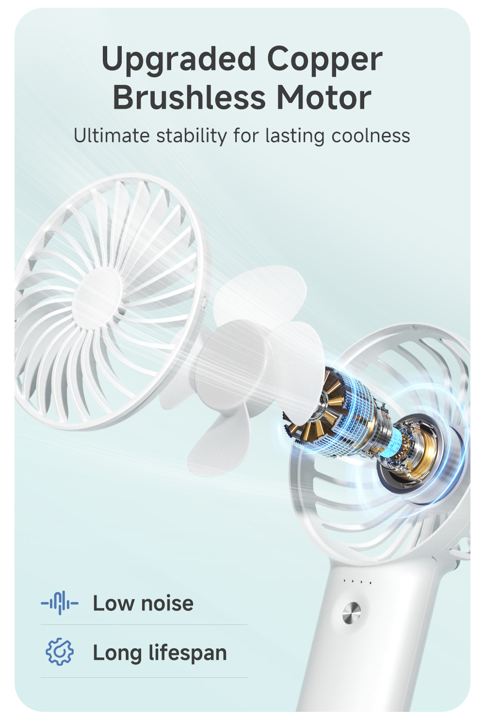 Simplus Mini Fan Rechargeable Handheld 3-Speed Adjustable Purple/Blue/Green/White | Shopee ...