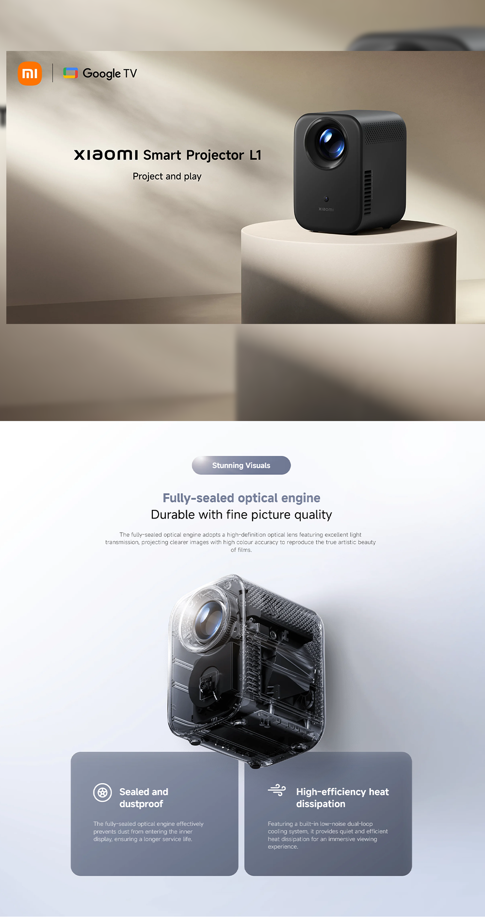 Xiaomi Smart Projector L1 - Accurate Brightness Representation, 200 ISO ...