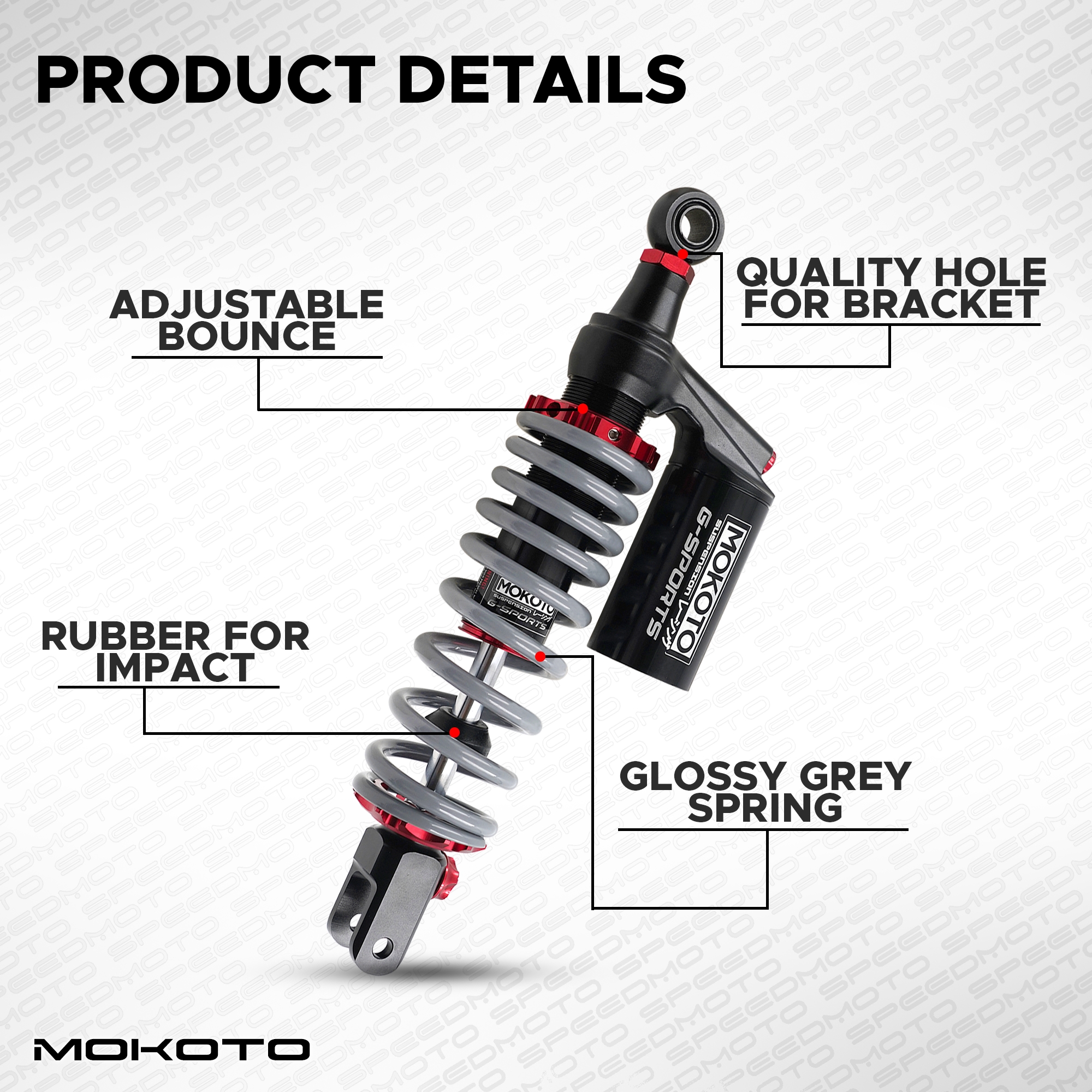 MOKOTO HONDA CLICK V1 V2 V3 REAR SHOCK GAS ABSORBER W/ BASO 330MM GOLD ...
