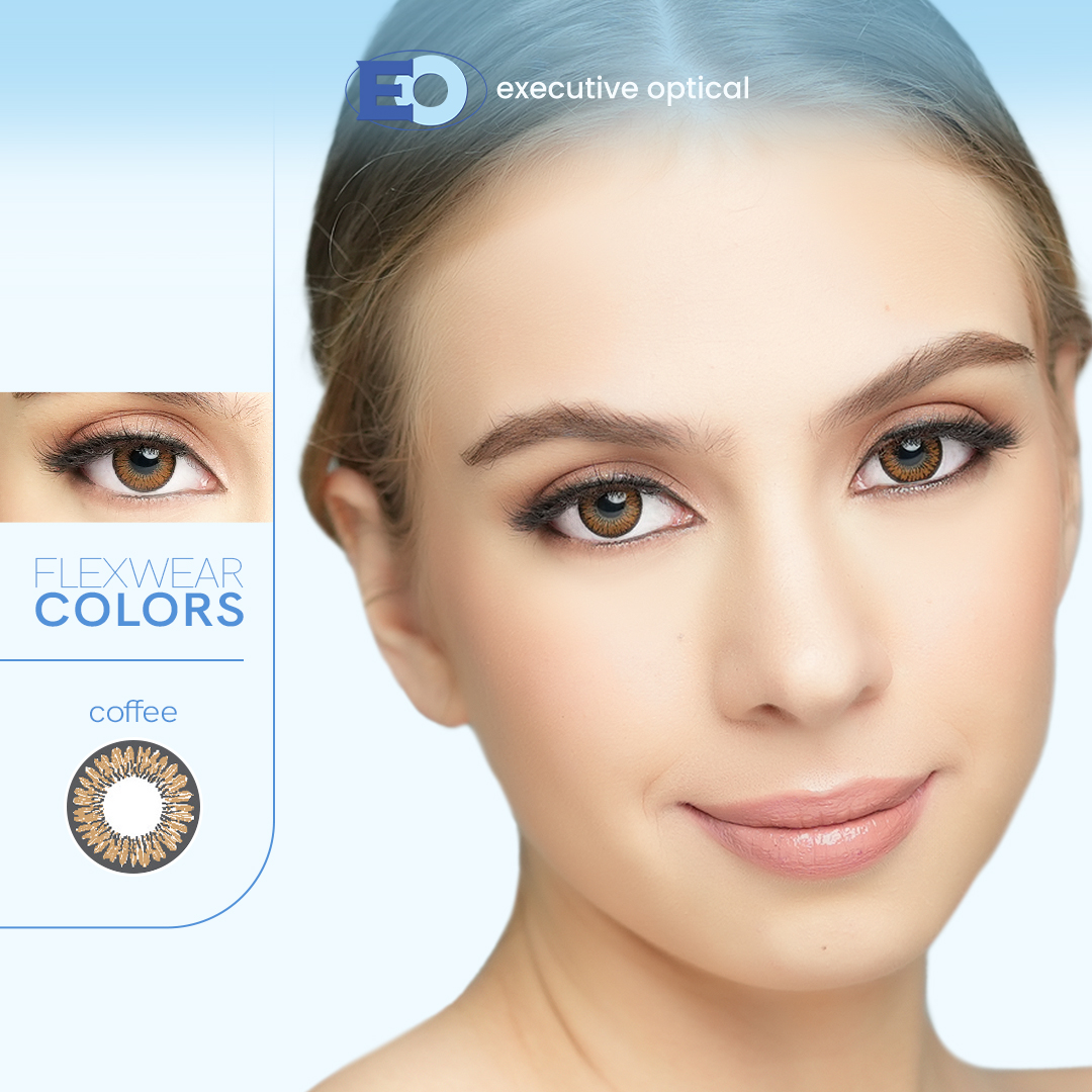 EO Flexwear Colors Coffee | Graded Brown Contact Lenses (3 months) (-0. ...