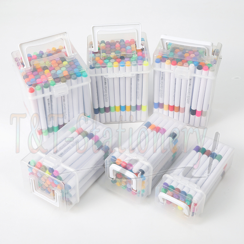 Acrylic Marker Set Large Capacity Square Box Marker Set Acrylic Paint ...