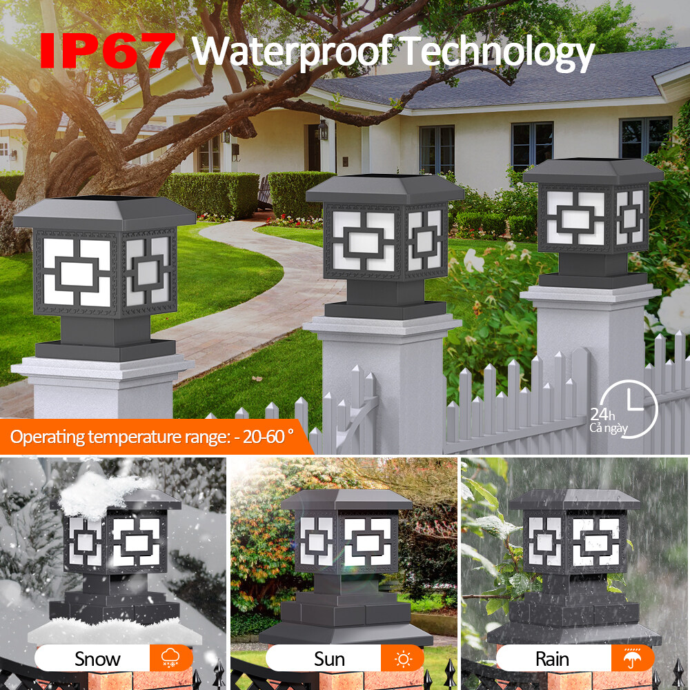 solar light outdoor waterproof Solar Post Light LED Solar Garden post ...