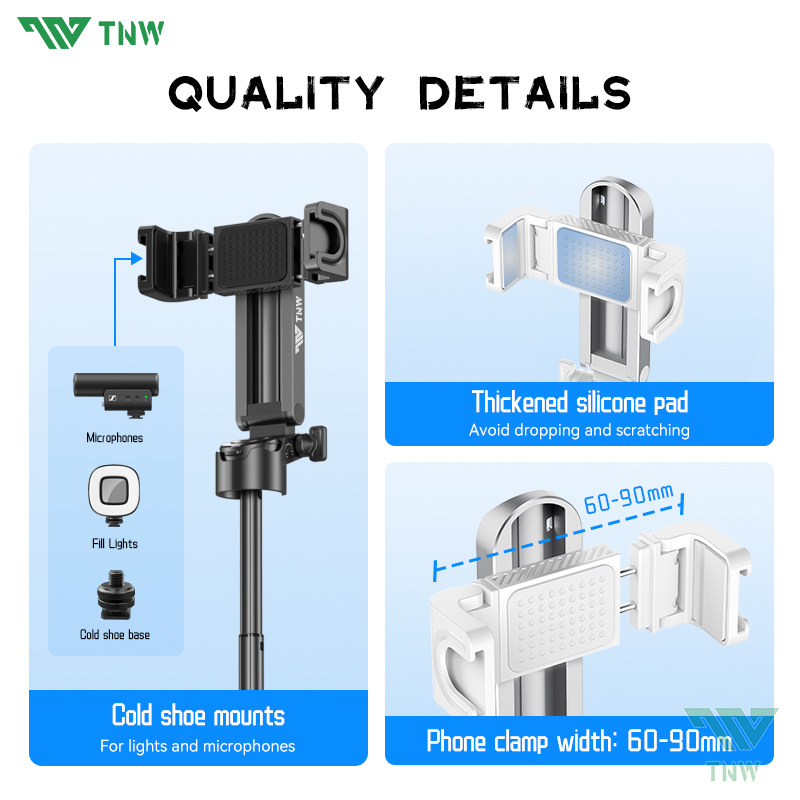 TNW T26 Selfie Stick Mini Extendable Phone Grip Tripod With Bluetooth ...