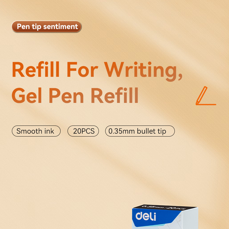 Deli 20Pcs/Box BallPen Refill 0.35mm Quick-Drying Black Ink For A122 ...