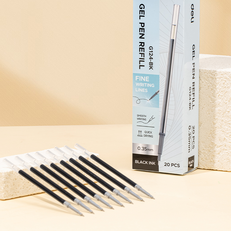 Deli 20Pcs/Box BallPen Refill 0.35mm Quick-Drying Black Ink For A122 ...