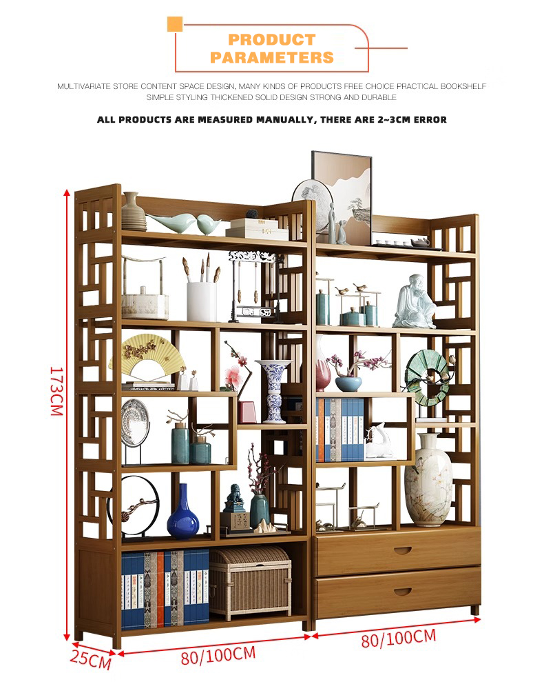 MC&HOME Storage Rack With Drawer Bamboo 5Layers Household Wooden ...