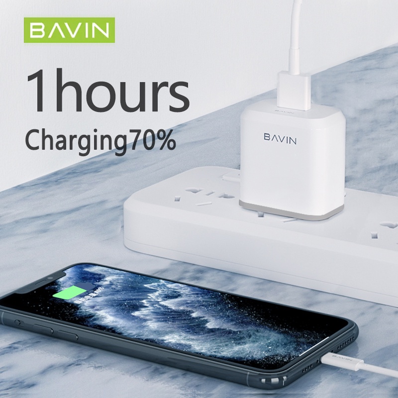 BAVIN PC368 2.4A Wall Charger w/ Multi-Protection & 1 Meter Cable for ...