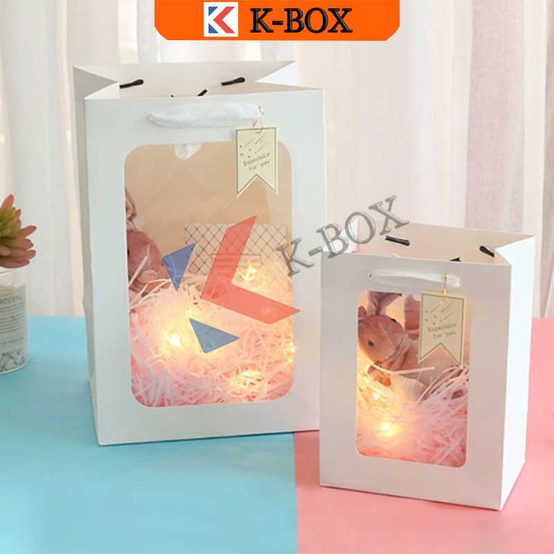 Paper Bag Window Clear Window Gift Bags for Stuff Toys Flower Bag Gift ...