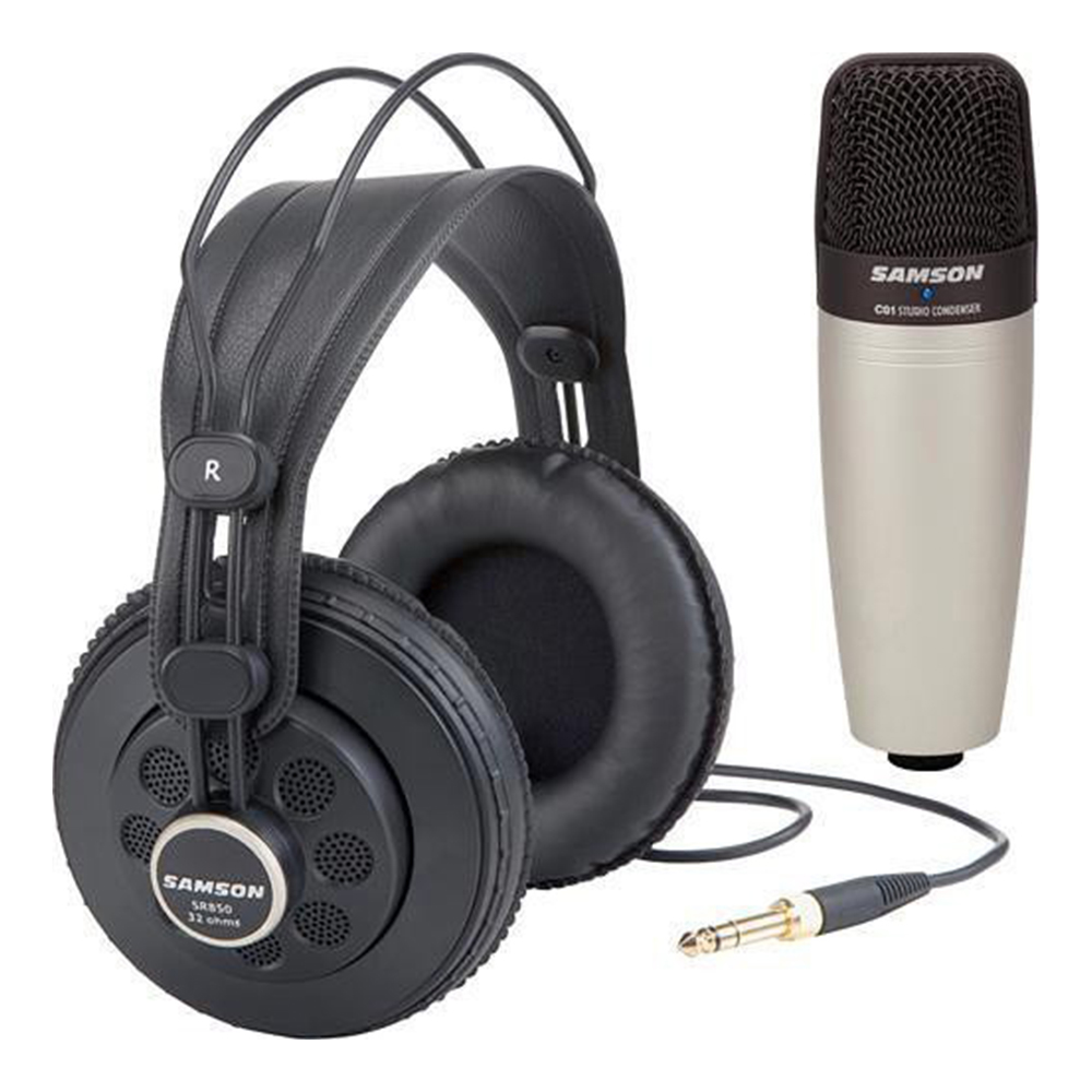 Samson C01 SR850 Cardioid Condenser Microphone Headphone Set with 19mm ...