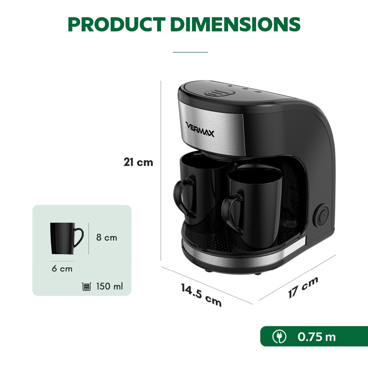 Vermax [Buy 1 Take 1] Coffee Maker 2 cup drip coffee maker Coffee ...