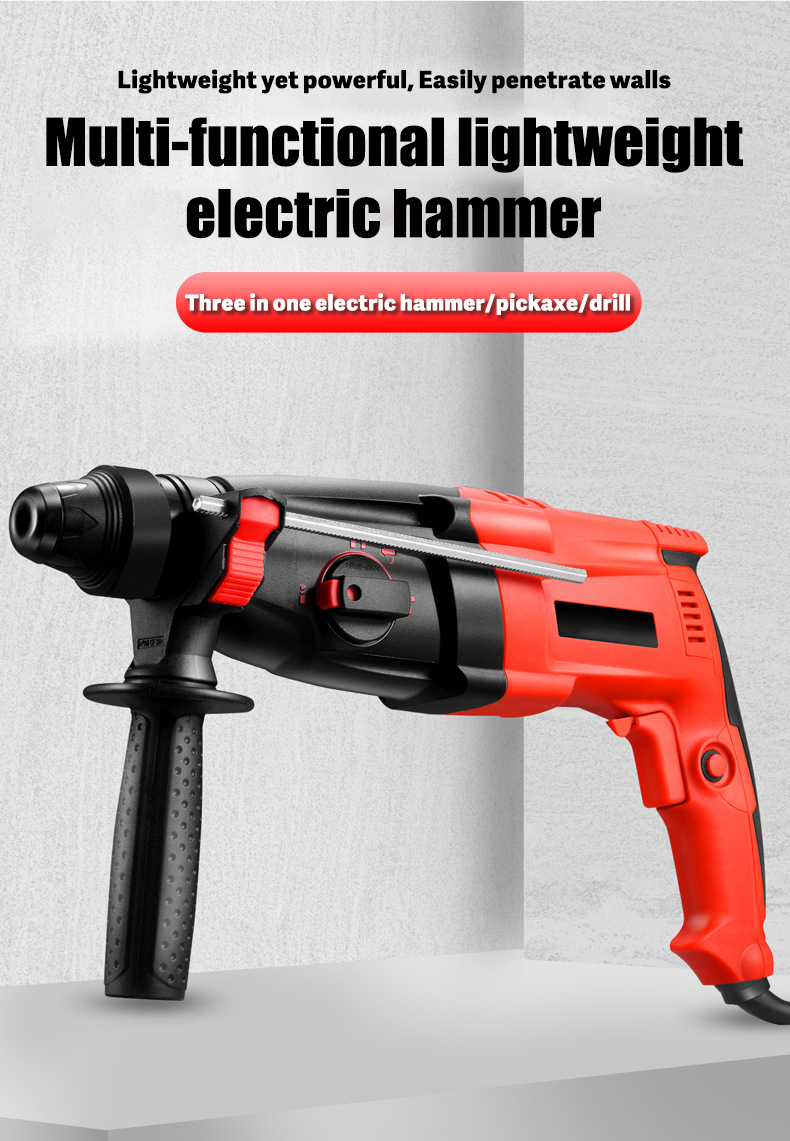 1800W Demolition Hammer/Chipping Gun Electric Drill 3 In 1 Portable ...