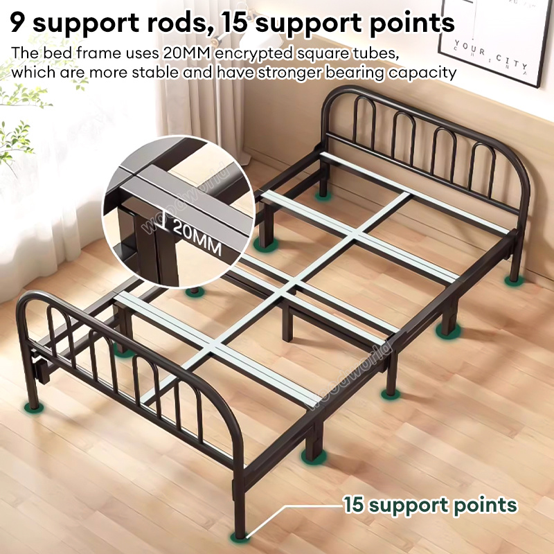 Metal Folding Bed With Foam Foldable Bed With Soft Pad Four folding Bed ...