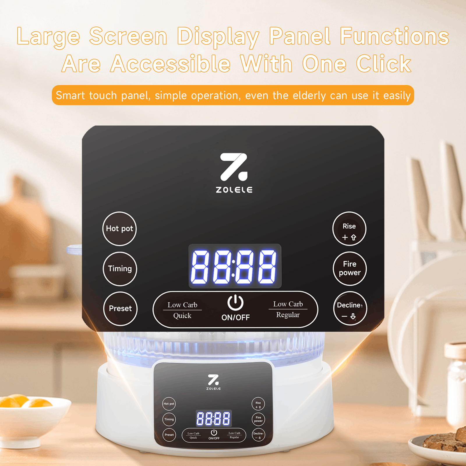 ZOLELE RC301L Lifting Visual Low Sugar Rice Cooker Multifunctional ...