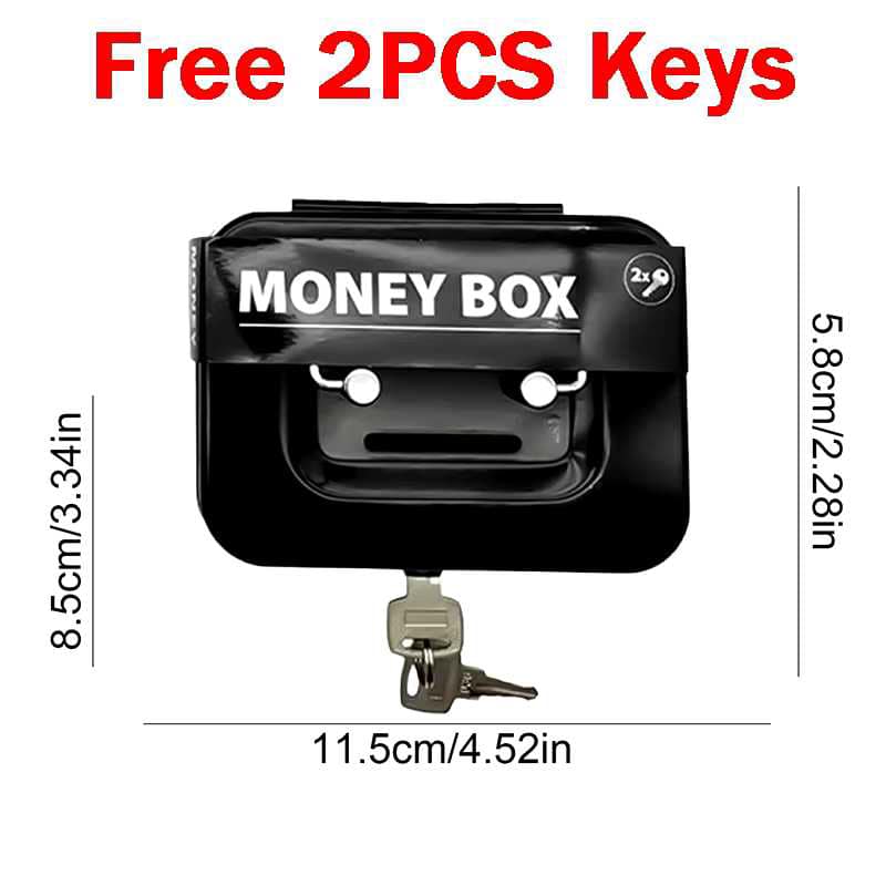 Small Money Lock Box Security Box Safe Lock Box Mini Metal Cash Box ...