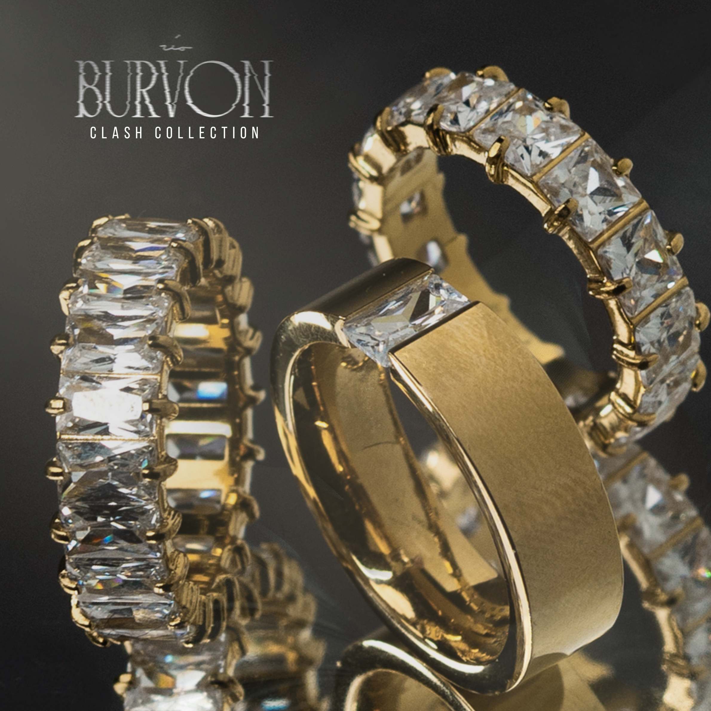 Burvon Clash Collection Rings (Matching Elegant Jewelry) | Shopee ...