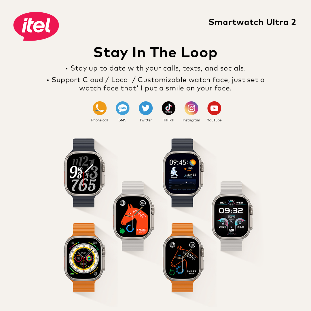 Itel ISW-12U Smart Watch 2 Ultra | Health & Sleep Monitoring | WhatsApp ...