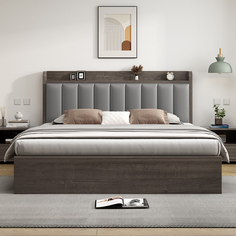 47-70 INCH Solid Wood Bed Frame 2M Long Bedroom Furniture Bed With soft ...