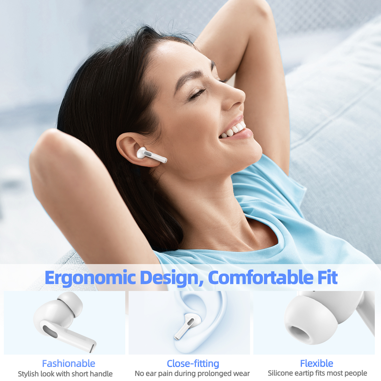 GOOJODOQ AI Bluetooth Earphones Wireless Earpods for Android Phone ...