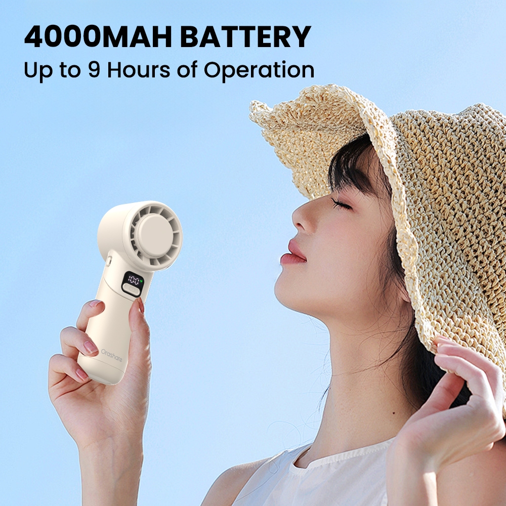 Orashare HF13 Foldable Handheld Fan 4000mah Rechargeable Mini Fan 5 ...