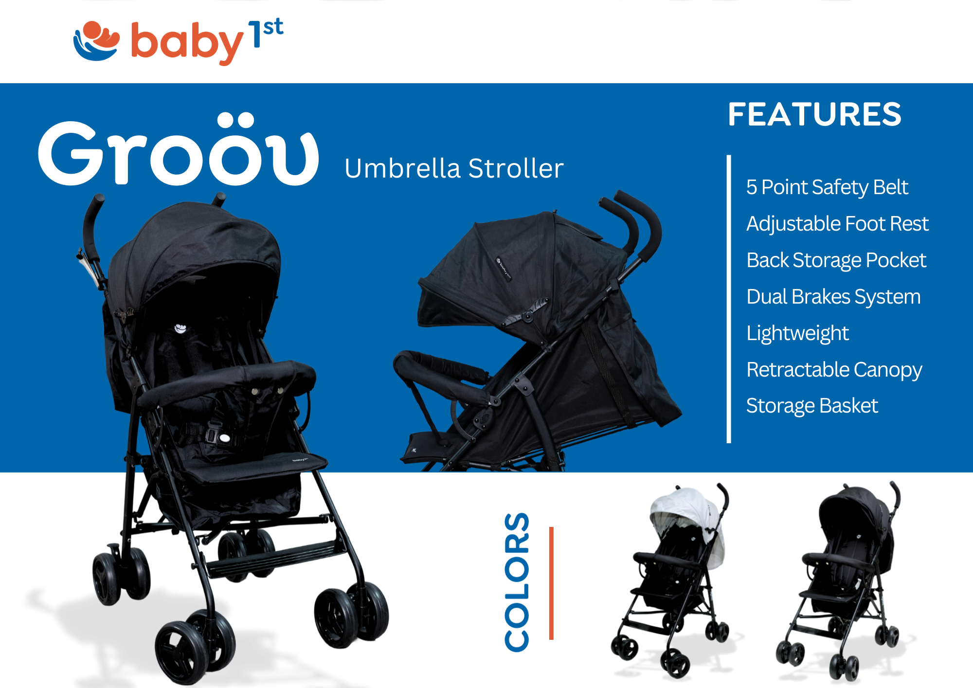 Baby 1st Groov Lightweight Foldable Umbrella Stroller | Shopee Philippines