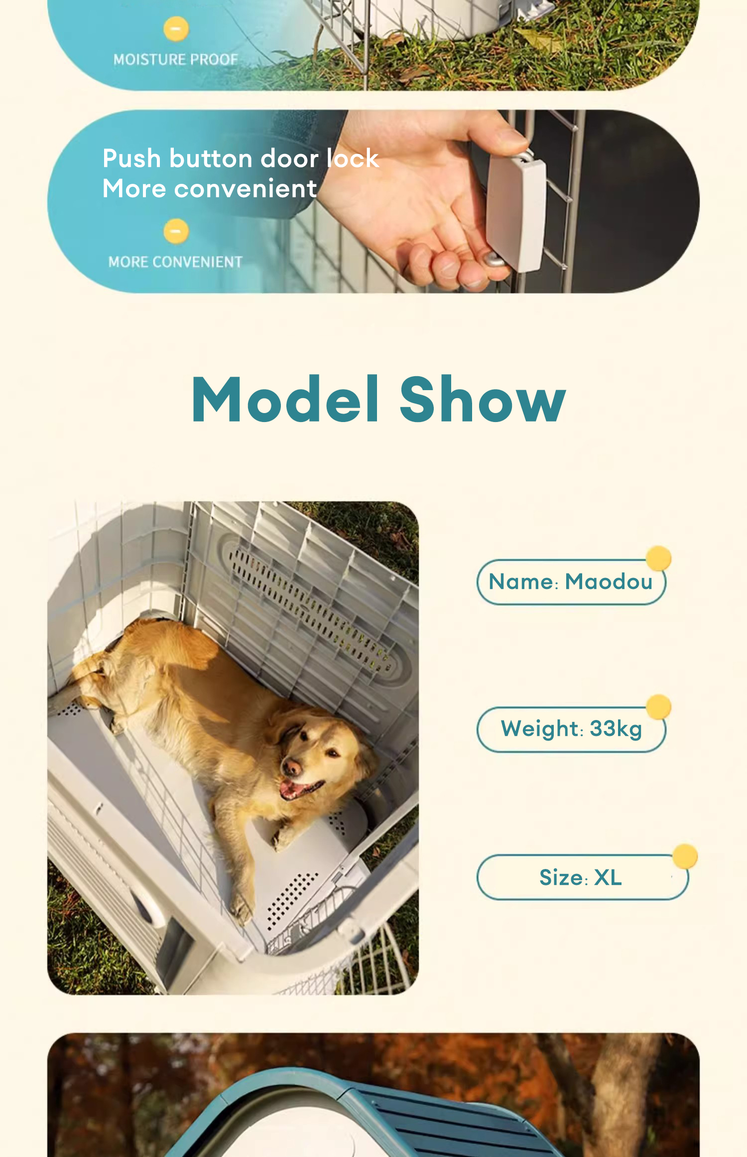 Dog House Outdoor Large Space Waterproofing Sun Protection Ventilation ...