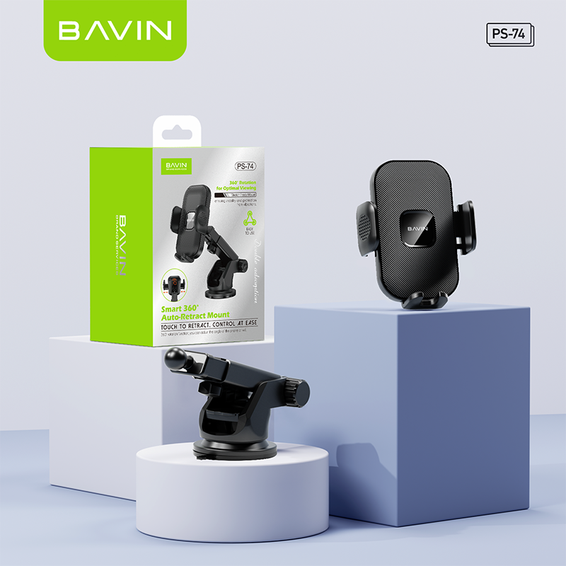 BAVIN PS74 Automatic Car Mount Smart 360 Head Rotation Automatic Lock & Unlock for Optimal ...