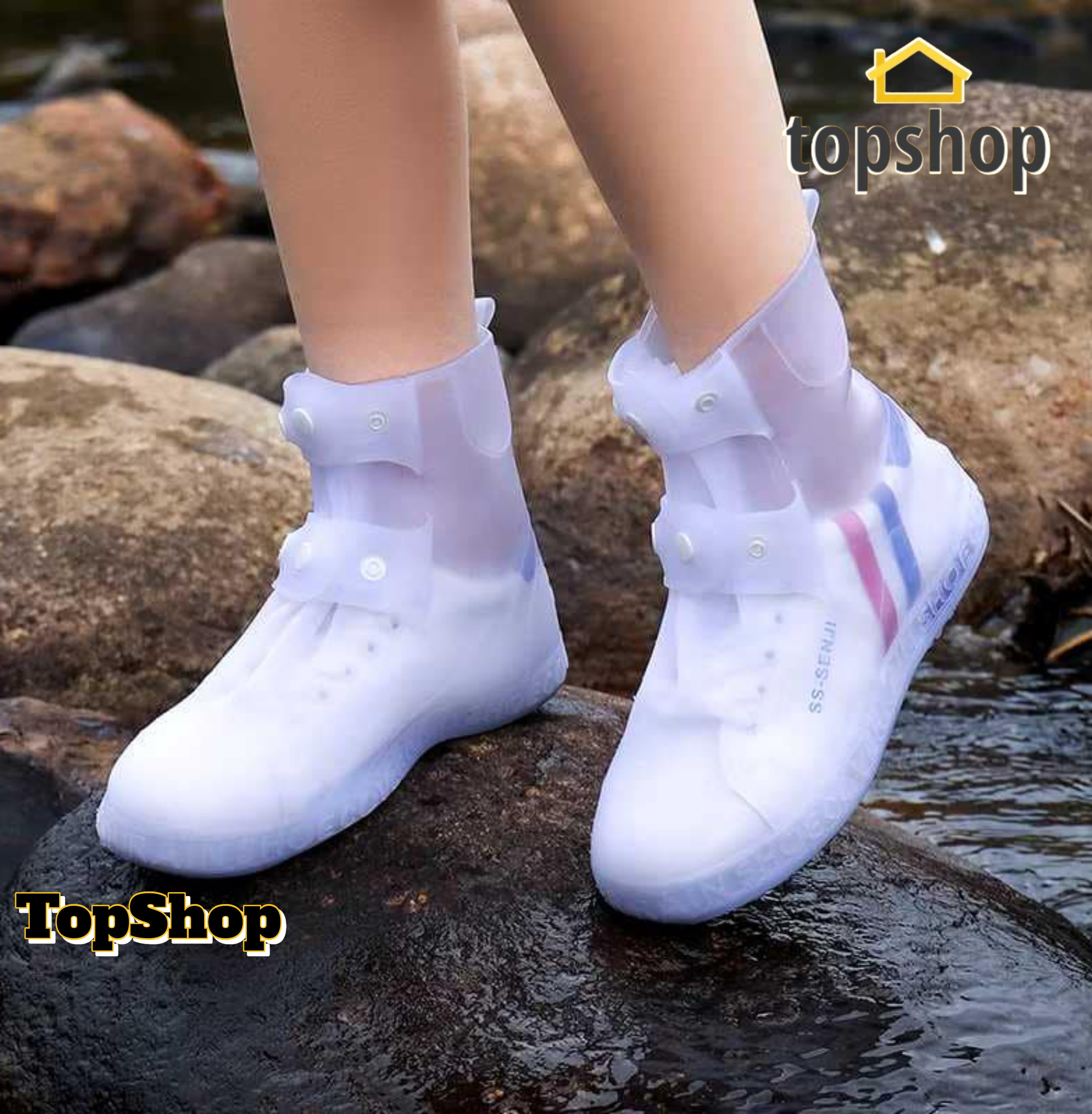 TOPSHOP 1pair Rain Shoes Cover Waterproof Anti -Slip Male Women's Women ...