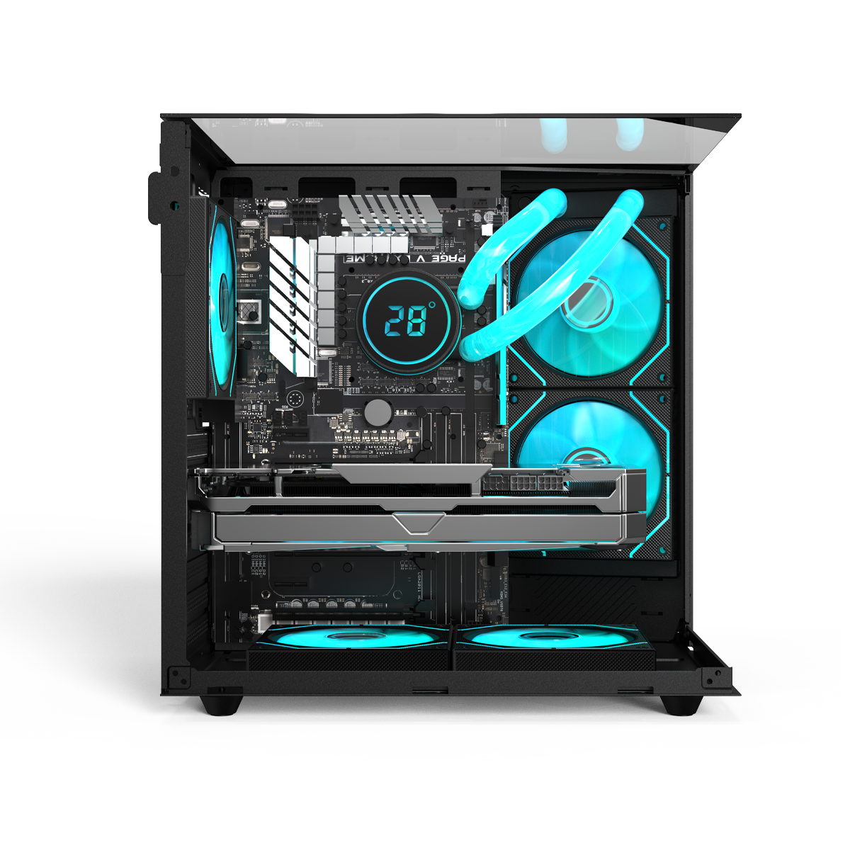 Inplay Seaview Summer PC Case Build-in 3 ARGB Fan Tempered Glass Gaming ...