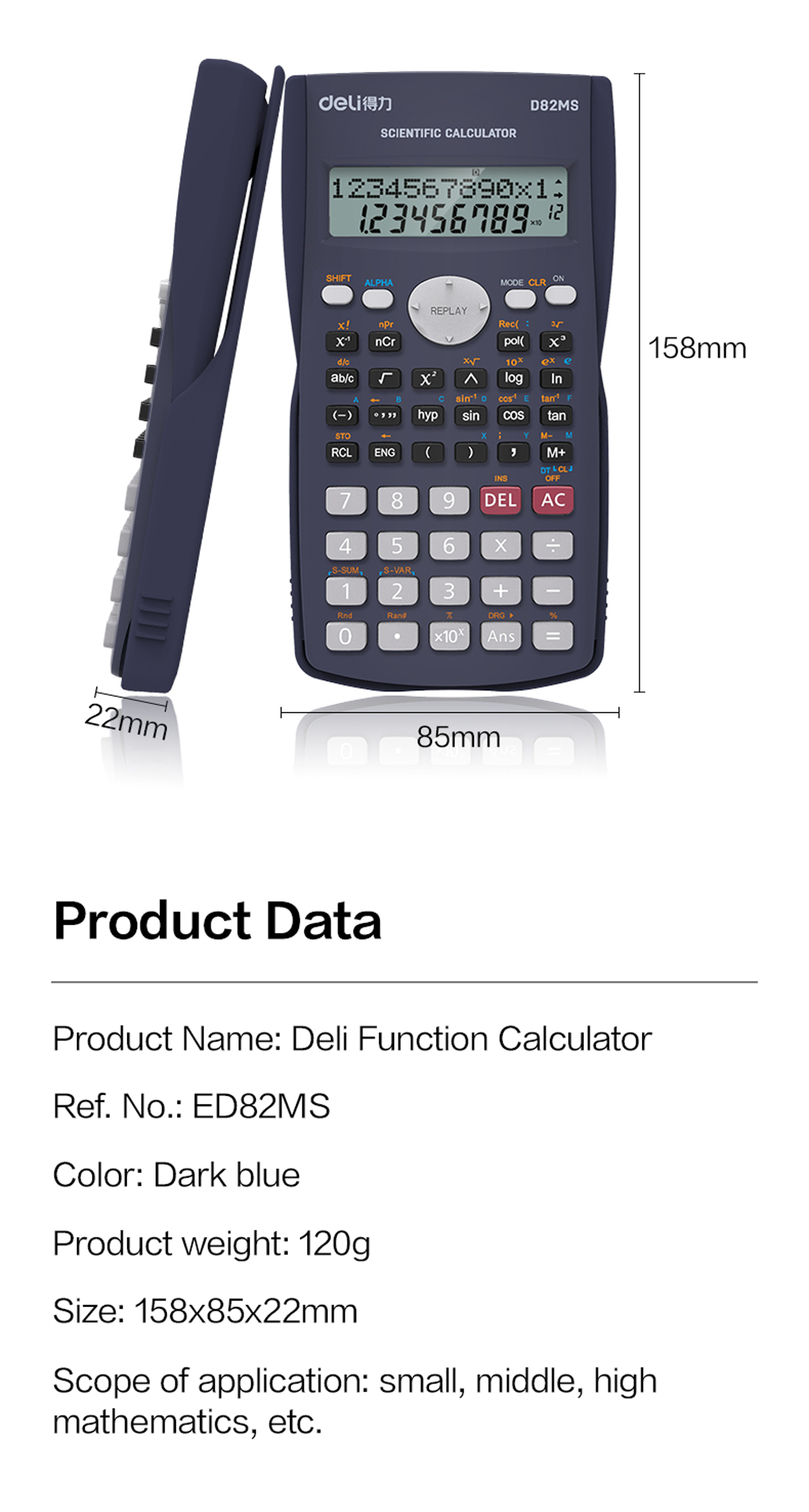 Deli D82MS 10+2 Digits Scientific Calculator 240 Functions | Shopee ...
