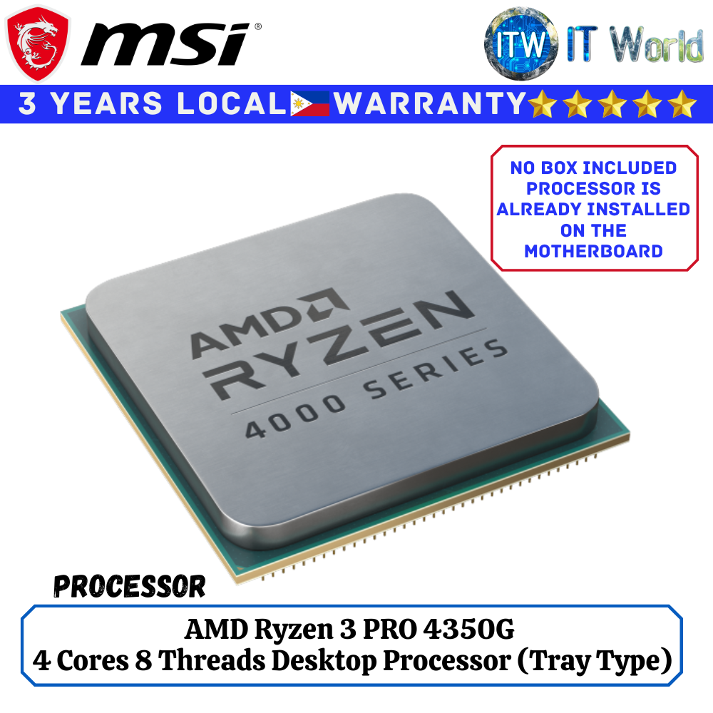 Itw | MSI Bundle Motherboard AMD Ryzen 3 Pro 4350G Tray Type Processor ...