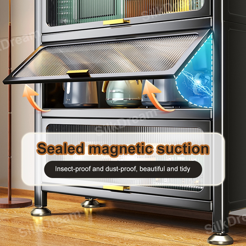 Kitchen Dust Cabinet Rack Dustproof Storage Cabinet Carbon Steel Multi ...