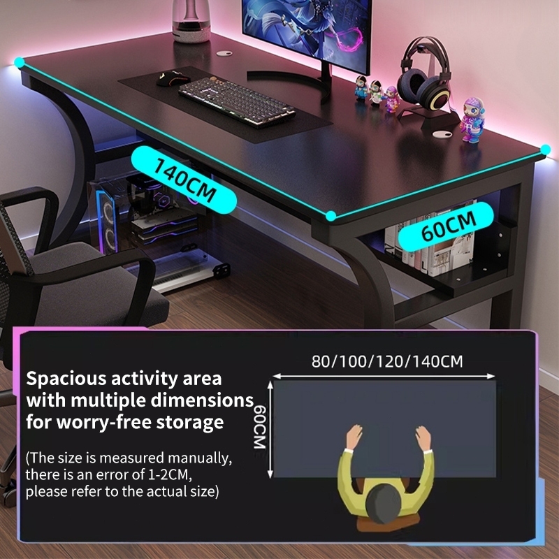 Gaming table Modern Ergonomic Computer Table 120/140CM Study Table ...