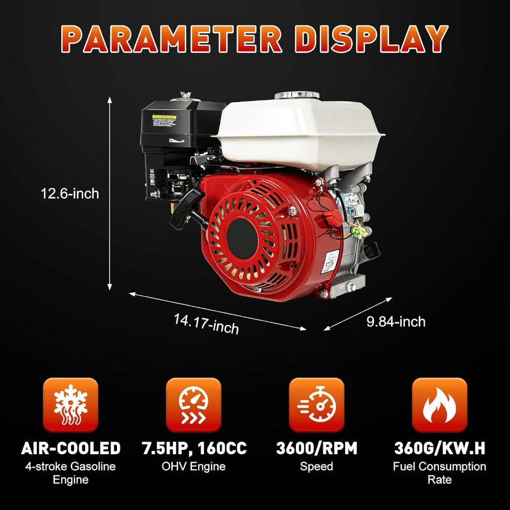 Gasoline Engine 168F 7.5-9.5hp High Speed Plastic Fuel Tank For Home ...