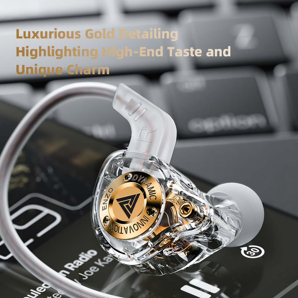 QKZ ENZO Wired Earphone with Microphone HiFi Music Monitor Bass ...