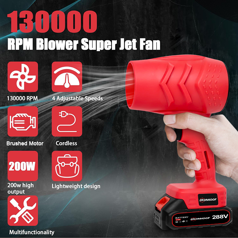IRONHOOF Violent Fan Car Wash Blowing Water Dusting Rechargeable High ...