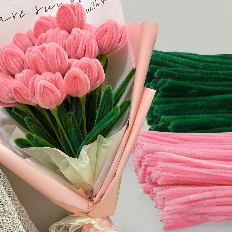 Fuzzy Wire Chenille Stems Diy Handicraft Material Packaging Plush Tube ...