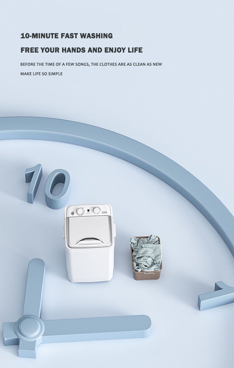 HOMEFUN 8KG Washing Machine Fully Automatic MINI Washing Machine with ...