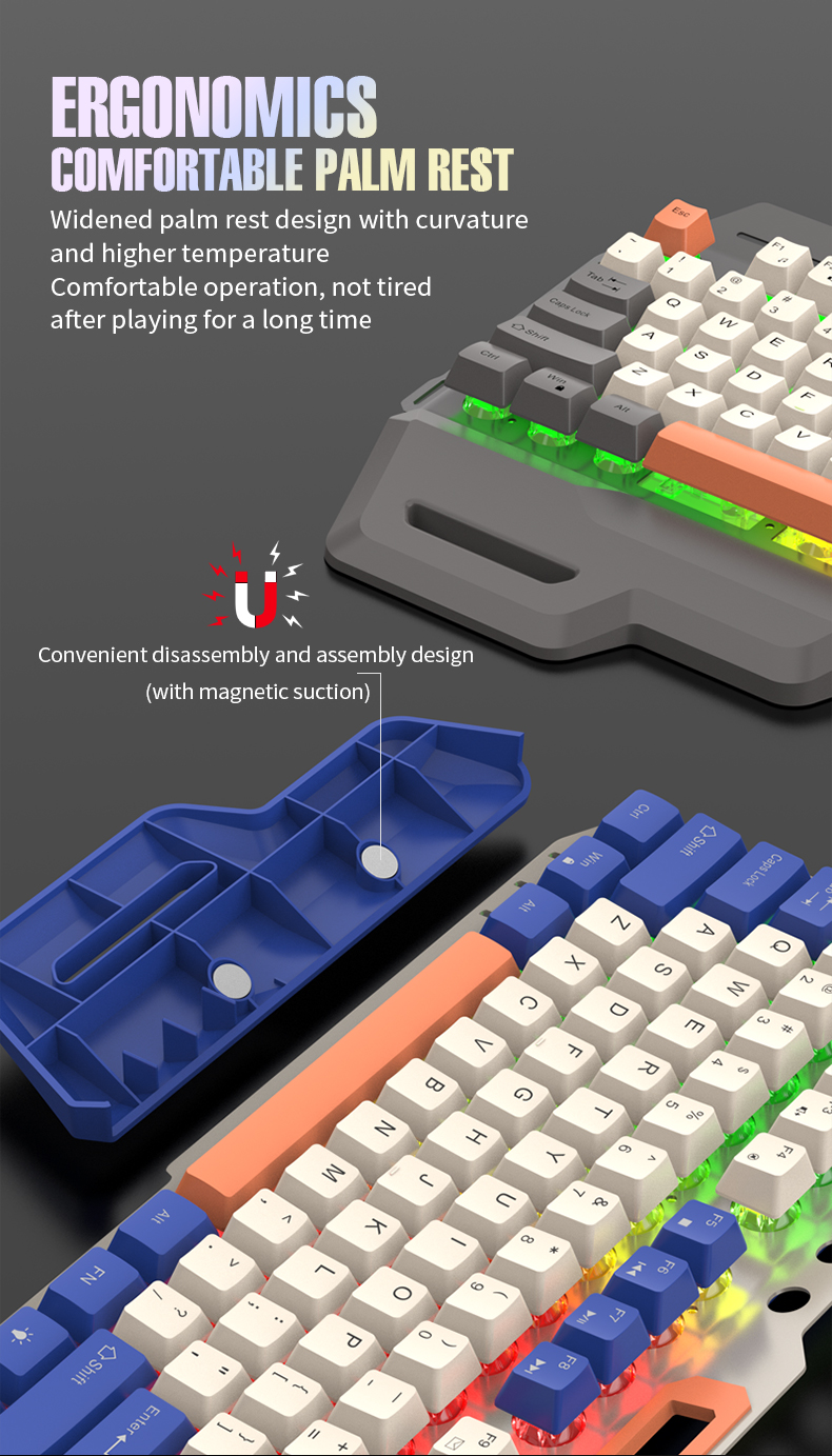 XUNFOX K90 keyboard 104 keys mechanical keyboard gaming keyboard and ...